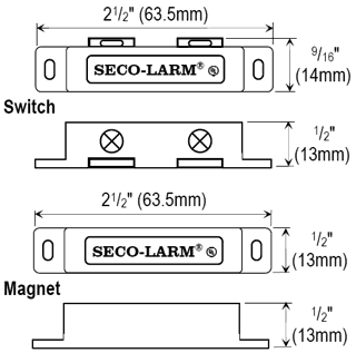 SECO-LARM SM-200Q Surface Mount Magnetic Contact