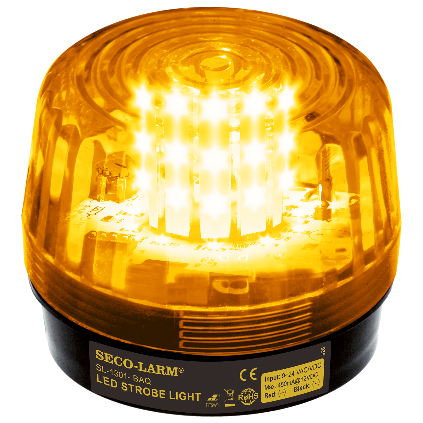 LED Strobe Light - 26 LEDs, Adjustable Flash Speeds and Patterns, Amber ...