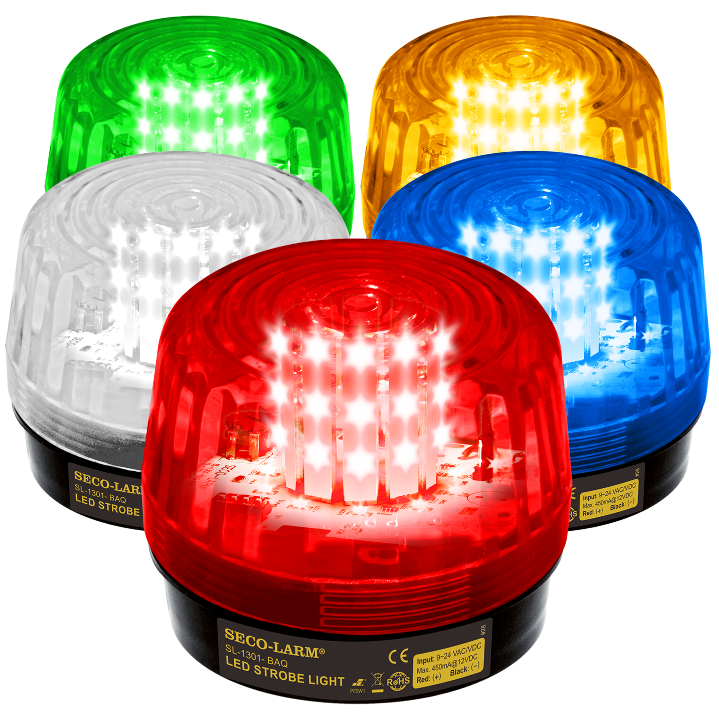 LED Strobe Light - 26 LEDs, Adjustable Flash Speeds and Patterns, Amber ...