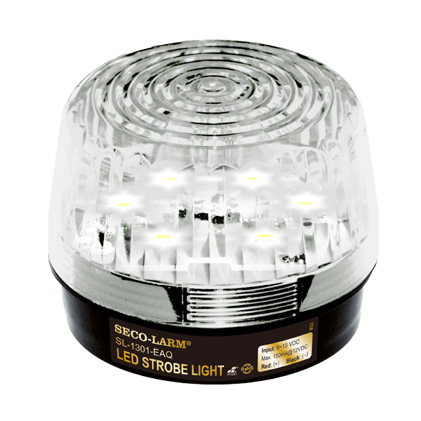 Clear LED Strobe Light - 6 LEDs, Flash Only, 9~15 VDC - SECO-LARM USA Inc