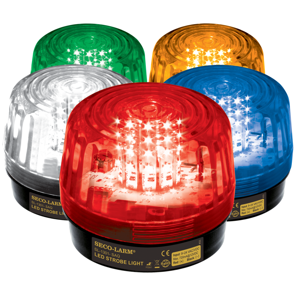 Luz Estroboscópica LED, 41 LEDs, Sirena 100dB, 9~24 VAC/VDC, Rojo ...