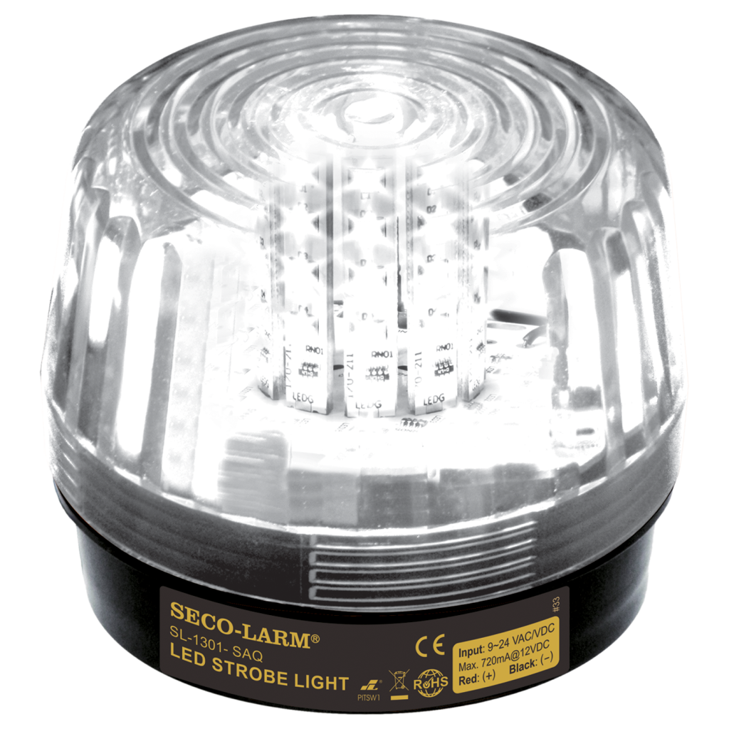 LED Strobe Light, 41 LEDs, 100dB Siren, 9~24 VAC/VDC, Clear - SECO-LARM ...